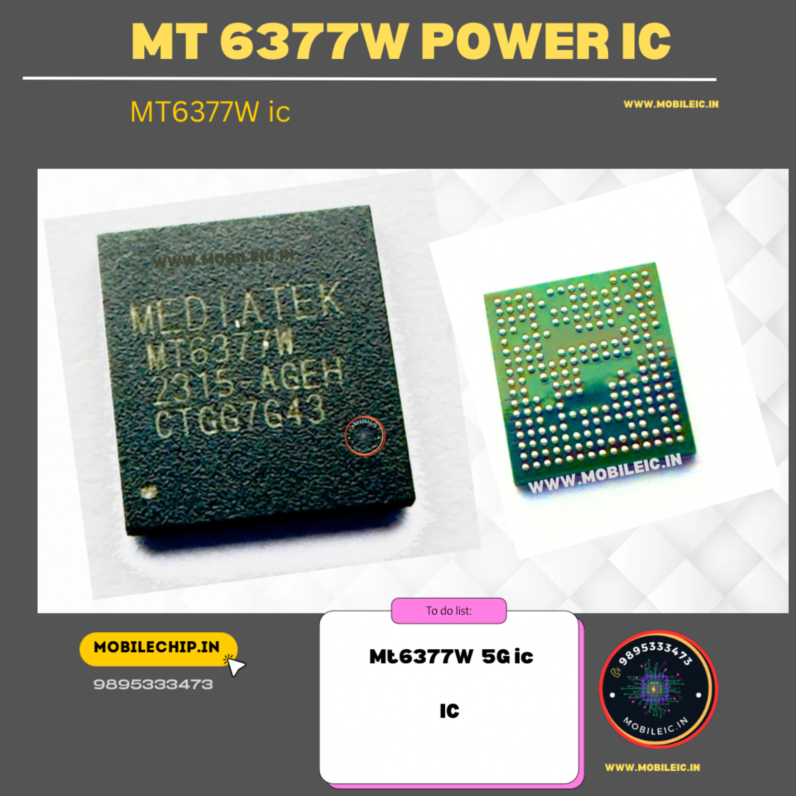 MT6377W POWER IC FOR REDMI 13c 5G - mobilestencil