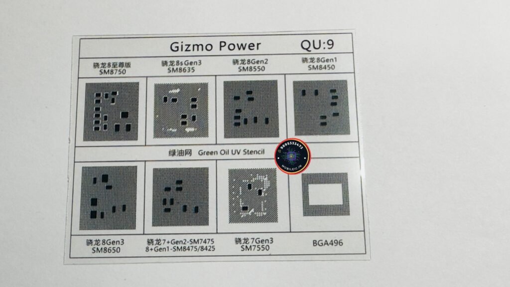 QU9 CPU UV STENCIL GREEN OIL UV STENCIL FILM - mobilestencil